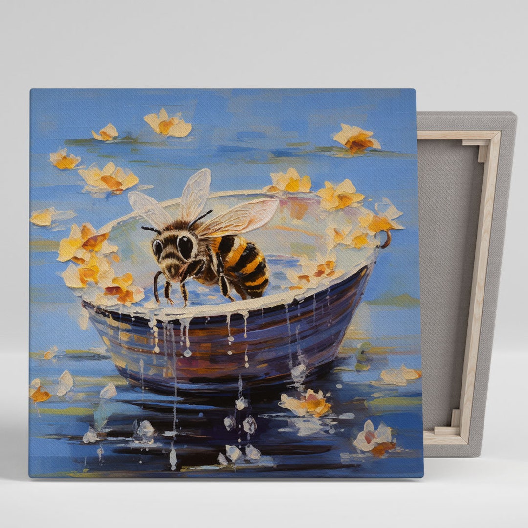 Honey Bee in Bathtub, Canvas or Poster, Bathroom Wall Art, Animal Decor ...