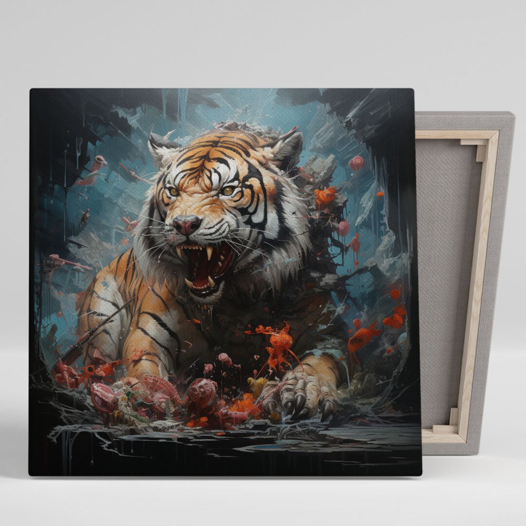 Tiger Wall Art, Canvas or Poster, Tiger Wall Hanging, Living Room Decor ...