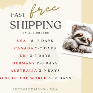 Sleepy Sloth Serenity Art, Canvas or Poster, Animal Whimsical Modern ...