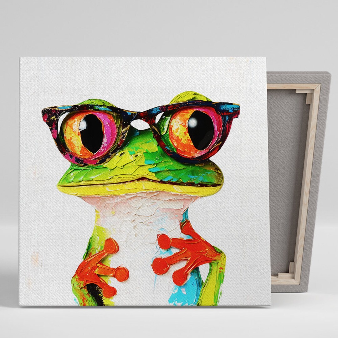 Funky Frog Vision Wall Art, Canvas or Poster, Whimsical Pop Art Decor ...