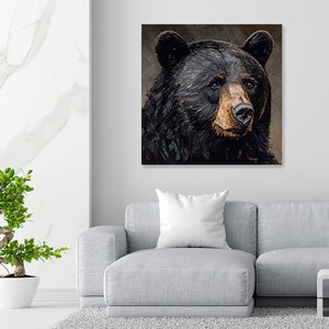 Black Bear Wall Art, Canvas or Poster, Wild Life Artwork, Bear Themed ...