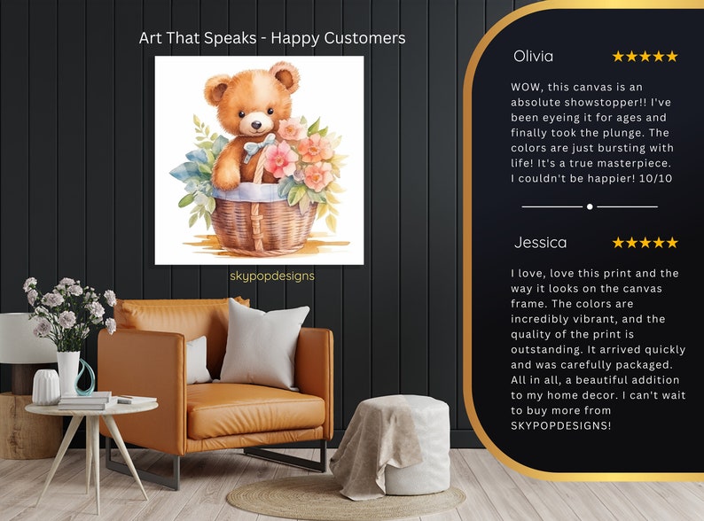 Teddy Bear Art, Canvas or Poster, Whimsical Nursery Decor, Children's ...
