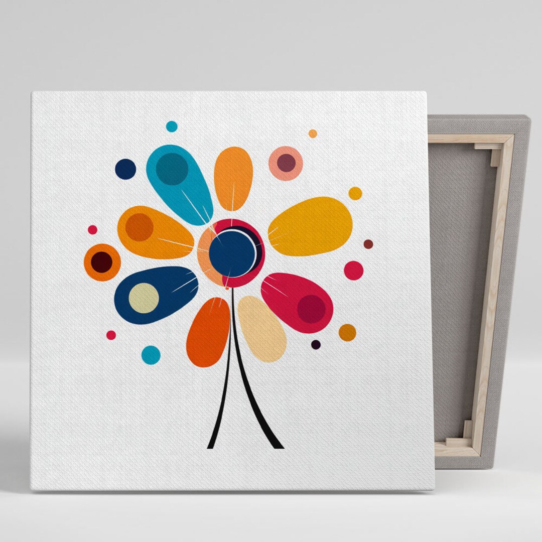Abstract Flower Wall Art, Canvas or Poster, Contemporary Floral Decor ...