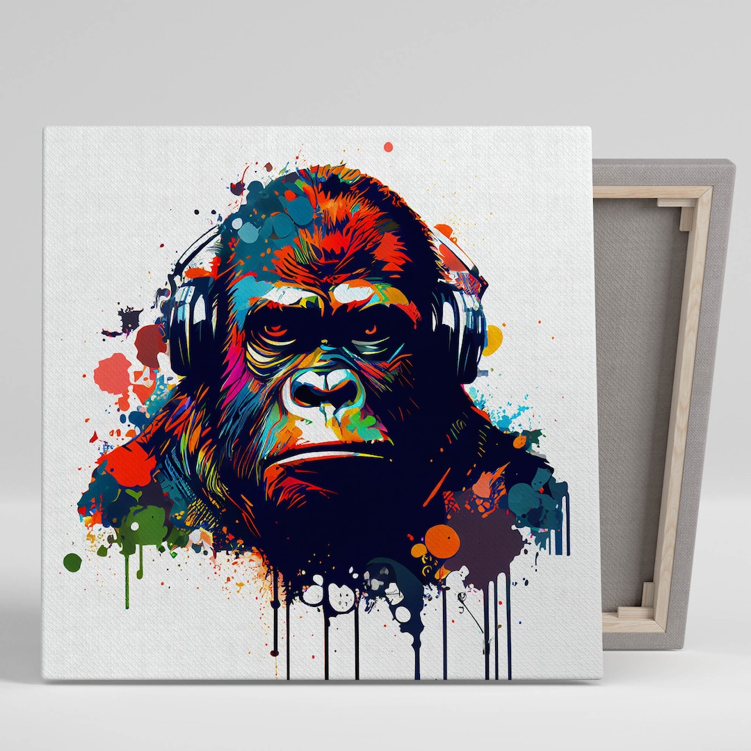 Gorilla Wall Decor, Canvas or Poster, Gorilla Wall Art, Gorilla Print ...