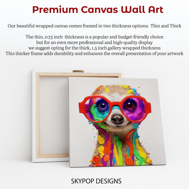 Meerkat Art, Canvas or Poster, Pop Art Bohemian Decor, Living Room ...