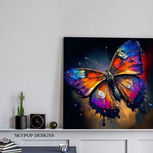 Butterfly Wall Art, Canvas or Poster, Butterfly Home Decor, Living Room ...