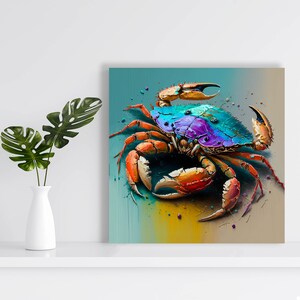 Crab Decor, Canvas or Poster, Crab Wall Art, Crab Print, Crab Décor ...