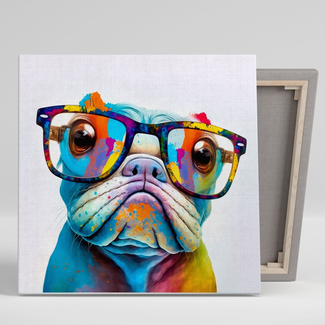 Pug Dog Wall Art, Canvas or Poster, Home Decor, Dog Wall Art, Bedroom ...