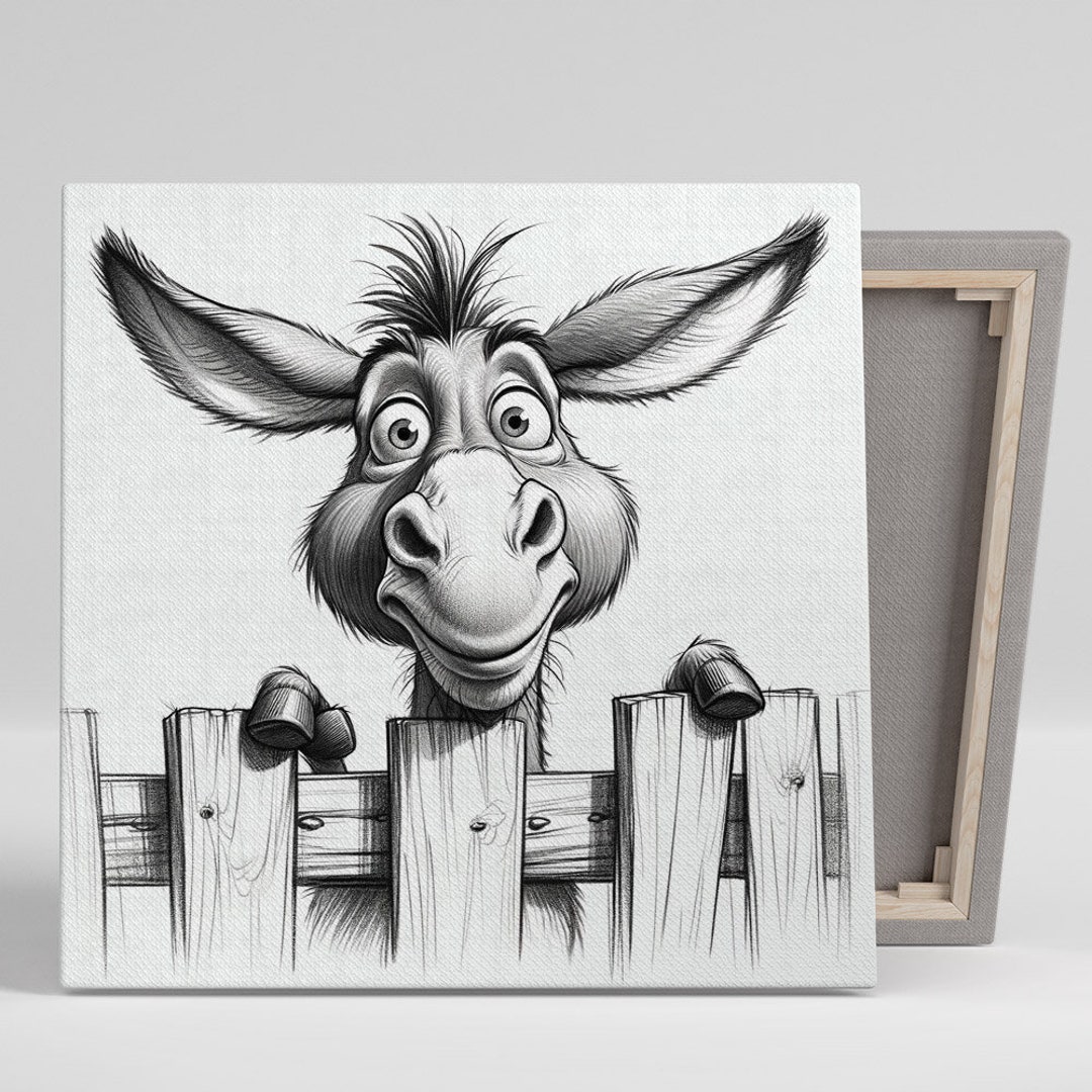 Donkey Bathroom Decor, Canvas or Poster, Funny Donkey Decor, Donkey ...