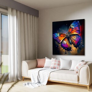 Butterfly Wall Art, Canvas or Poster, Butterfly Home Decor, Living Room ...