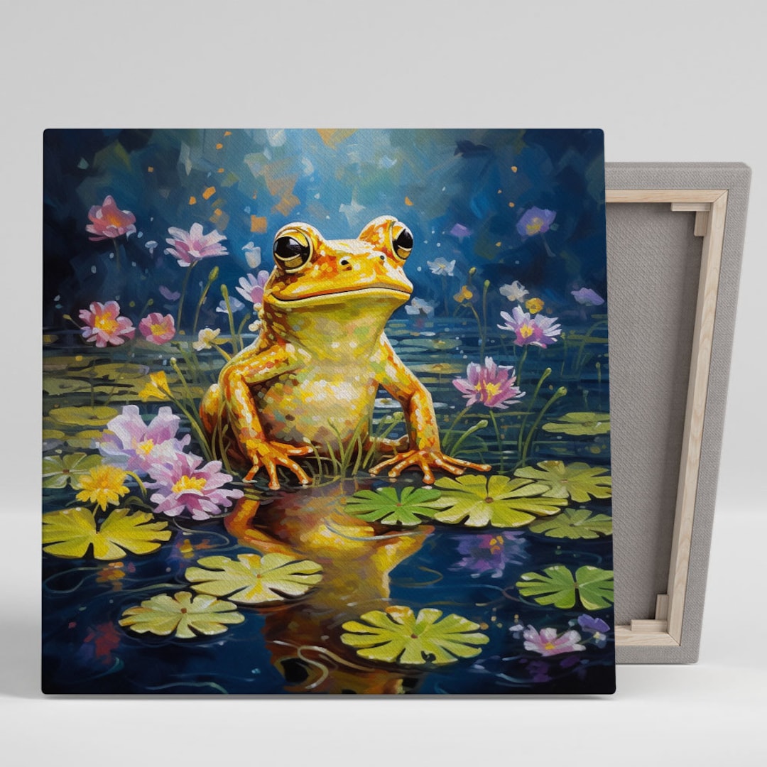 Frog Wall Art, Canvas or Poster, Frog Wall Decor, Animal Decor, Living ...