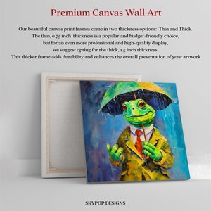 Dapper Frog Umbrella Wall Art, Canvas or Poster, Whimsical Animal ...