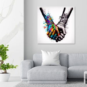 Vibrant Hand Holding, Canvas or Poster, Wall Art, Home Decor, Hand ...