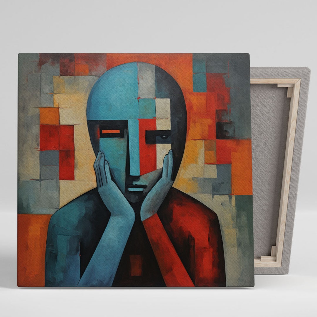 Abstract Face Wall Art, Canvas or Poster, Modern Wall Decor ...