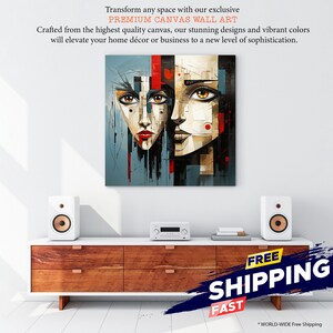 Abstract Two Face Art Canvas or Poster Modern Wall Decor - Etsy