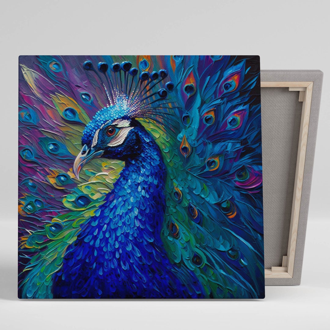 Peacock Wall Art Canvas Or Poster Peacock Decor Peacock Home Decor Elegant Peacock Peacock