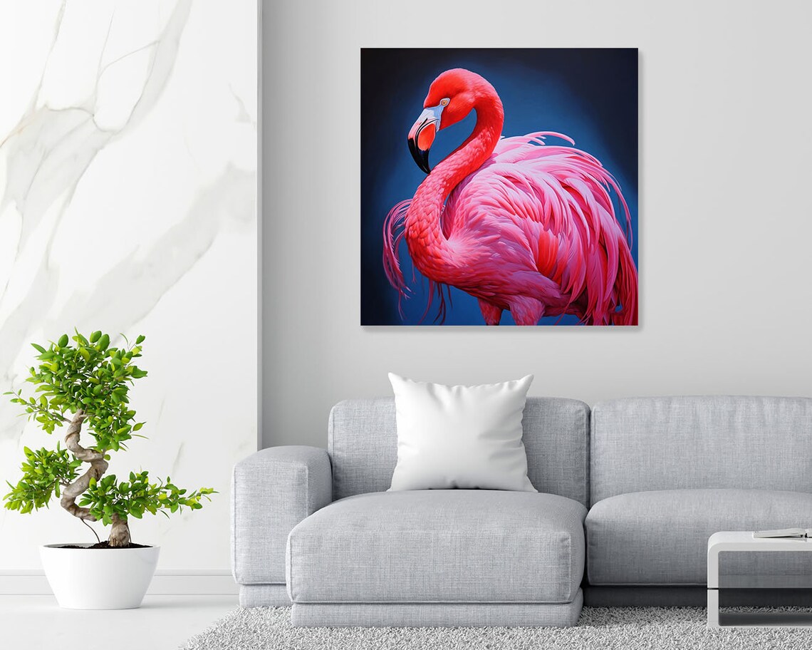 Flamingo Wall Art, Canvas or Poster, Tropical Decor, Exotic Bird, Pink ...
