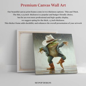 Frog Dancing in Rain Art, Canvas or Poster, Unique Wall Decor, Frog ...