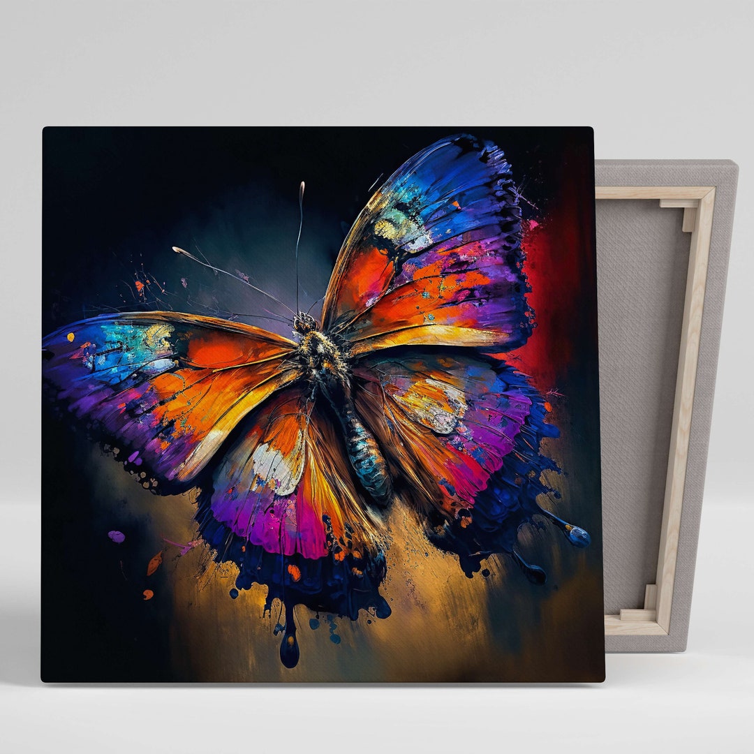 Butterfly Wall Art, Canvas or Poster, Butterfly Home Decor, Living Room ...