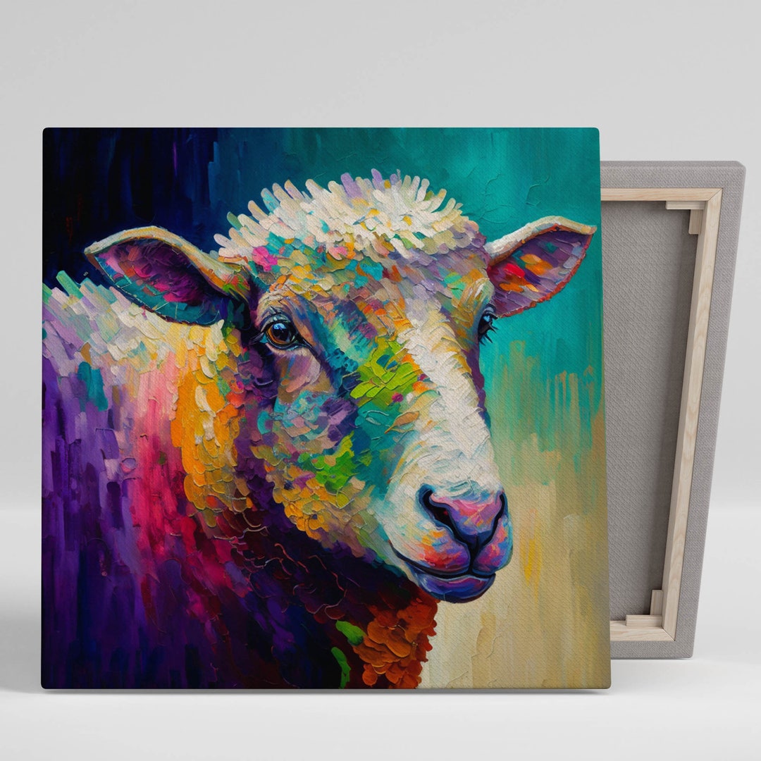 Abstract Sheep Wall Art, Canvas or Poster, Abstract Sheep Wall Hanging ...