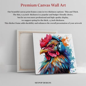 Funky Rooster Beats Art, Canvas or Poster, Pop Art Eclectic Decor ...
