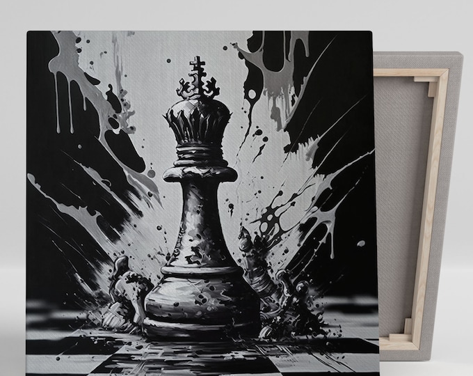 Abstract Chess Art, Canvas or Poster, Minimalistic Art, Chess Art ...