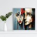 Abstract Two Face Art Canvas or Poster Modern Wall Decor - Etsy