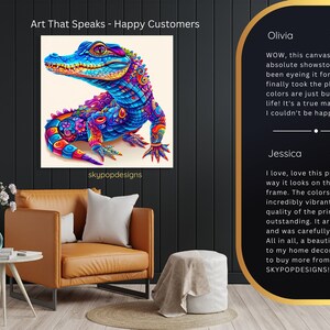 Psychedelic Alligator Dreamscape Wall Art, Canvas or Poster, Whimsical ...