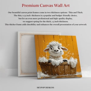 Bubbly Lamb Bath Time Art, Canvas or Poster, Whimsical Animal Decor ...