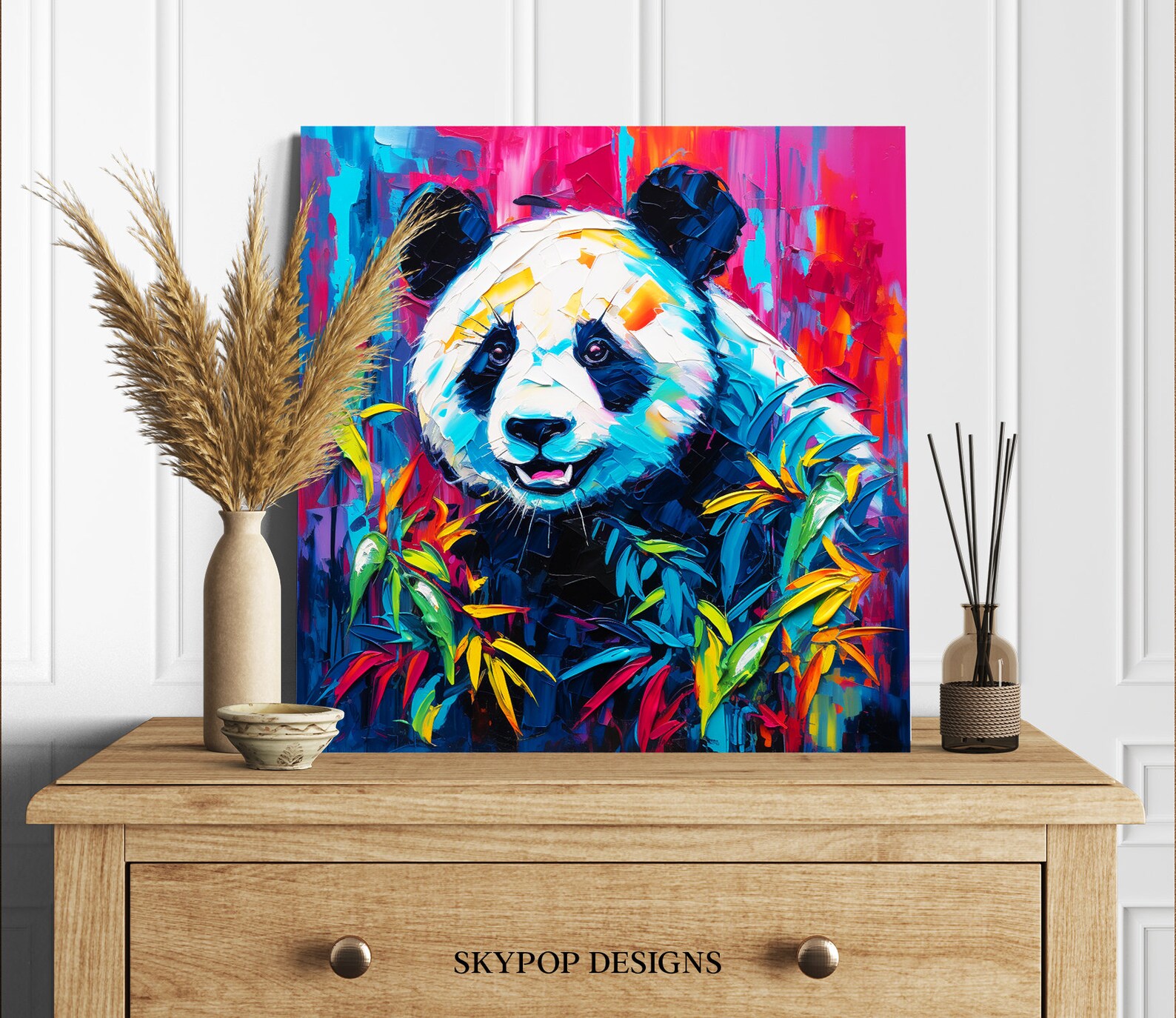 Panda Expression Wall Art, Canvas or Poster, Pop Art Contemporary Decor ...