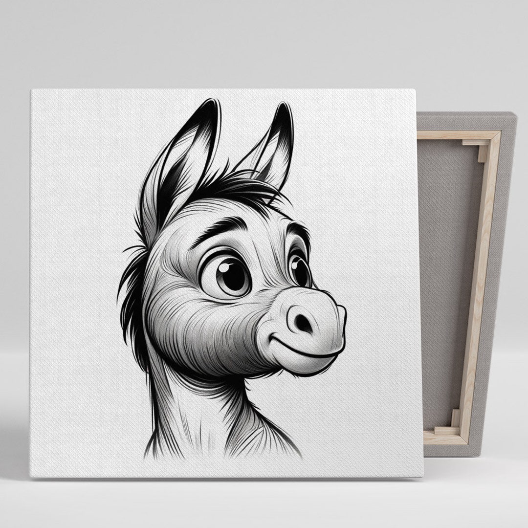 Donkey Wall Art, Canvas or Poster, Funny Donkey Decor, Donkey Wall ...