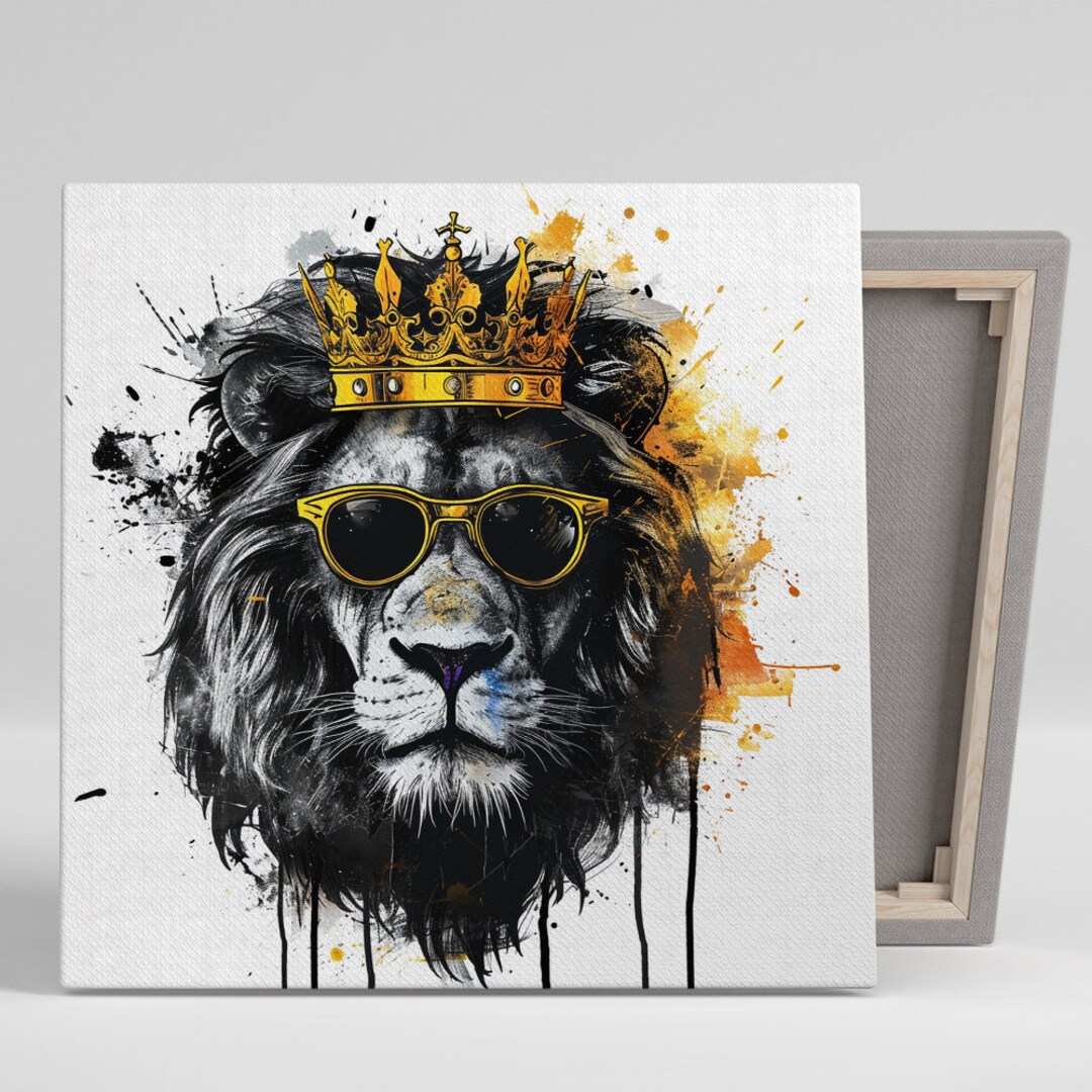 Lion Swagger Wall Art, Canvas or Poster, Pop Art Contemporary Decor ...