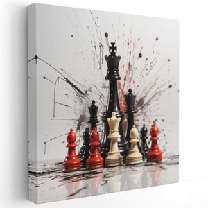 Abstract Chess Art, Canvas or Poster, Minimalistic Art, Chess Art ...