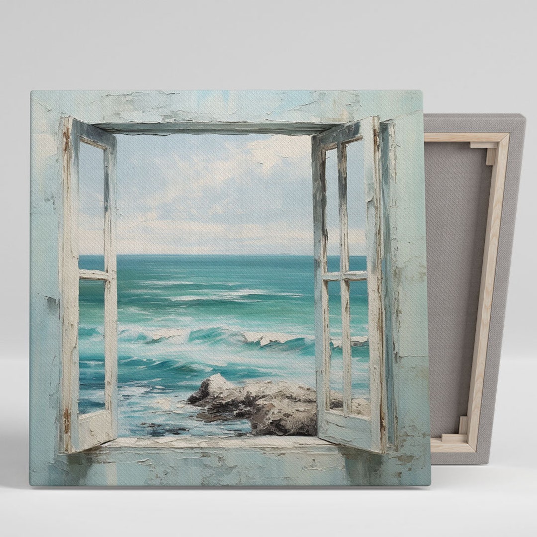 Window Wall Art, Canvas or Poster, Window Frame Art, Living Room Decor ...