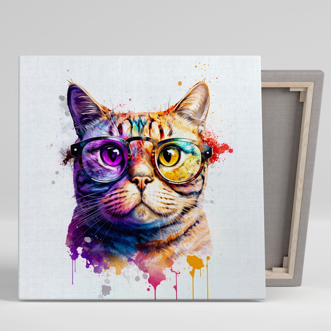 Adorable Cat Wall Art Canvas or Poster Perfect for Bedroom - Etsy