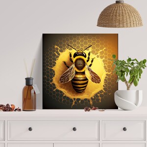 Honey Bee Wall Decor, Canvas or Poster, Buzzing With Style , Wall Decor ...
