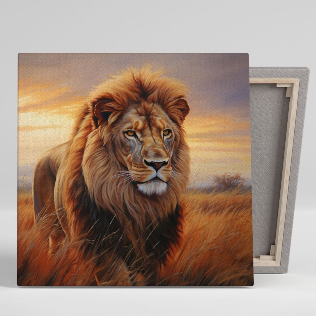 Lion Wall Art, Canvas or Poster, Lion Wall Hanging, Animal Decor ...