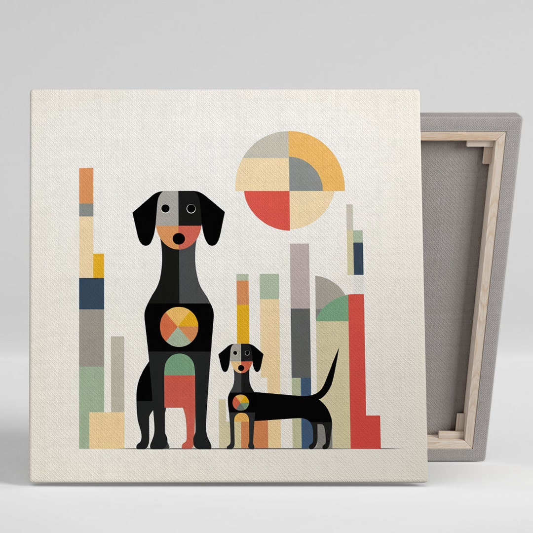 Abstract Dogs Art, Canvas or Poster, Contemporary Pet Decor, Dog ...