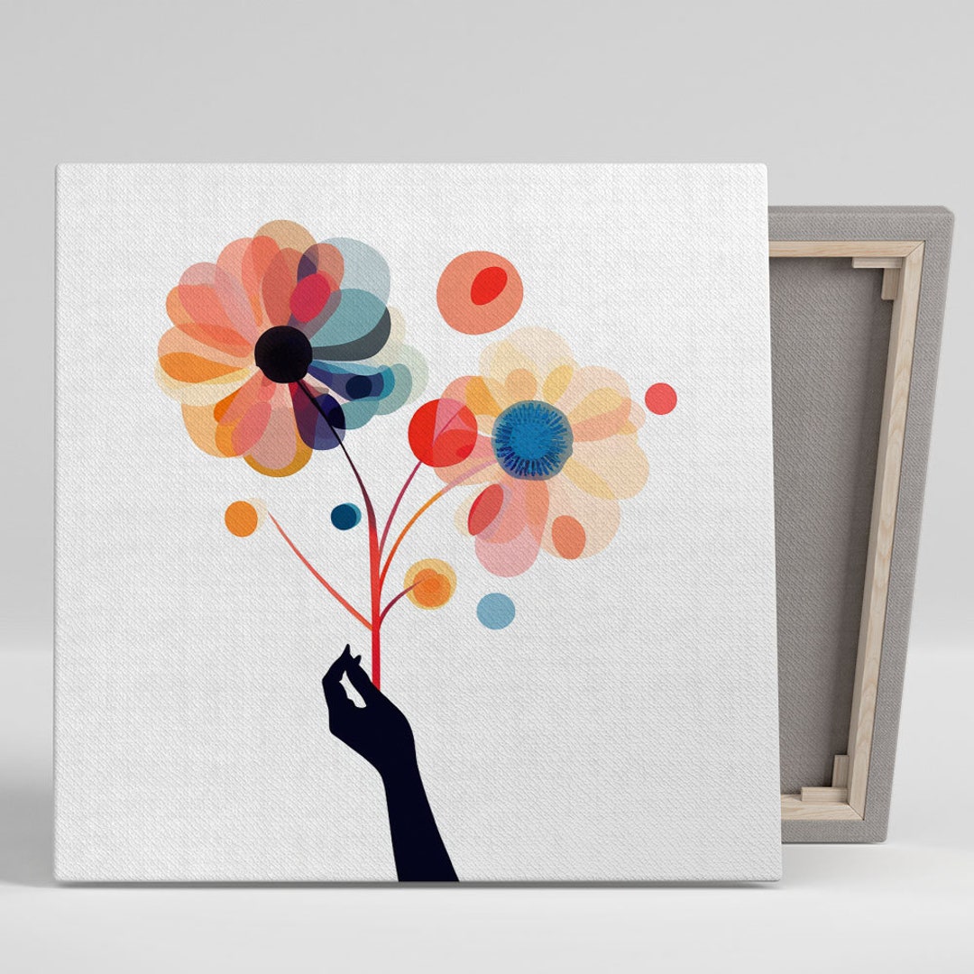 Abstract Flower Art, Canvas or Poster, Contemporary Floral Decor ...