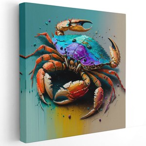 Crab Decor, Canvas or Poster, Crab Wall Art, Crab Print, Crab Décor ...