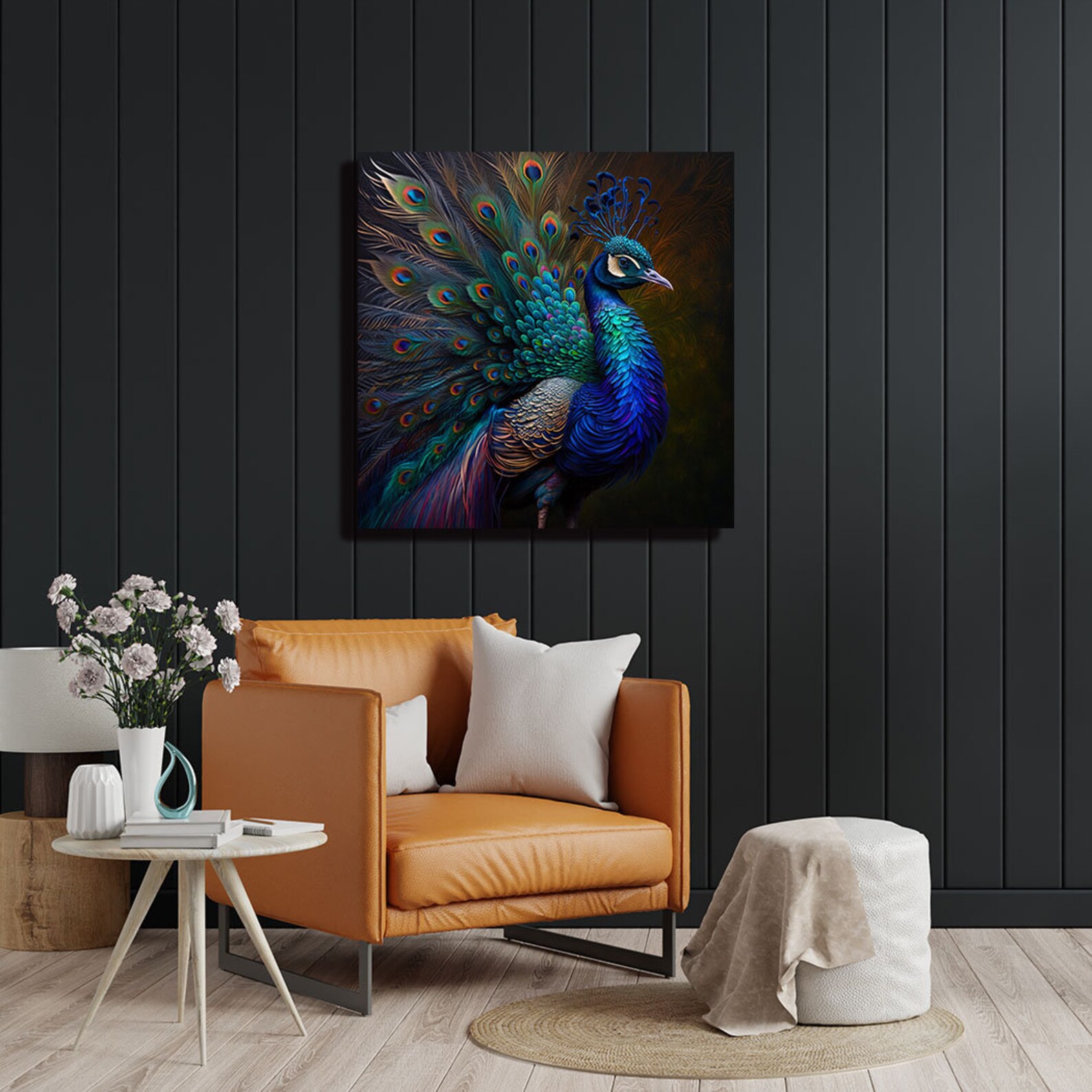 Vibrant Peacock Wall Art, Canvas or Poster, Peacock Art, Wall Art, Wall ...