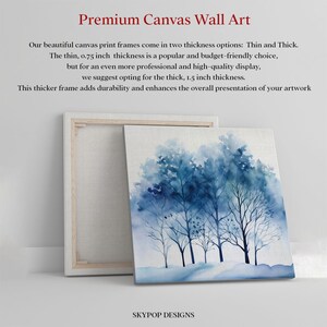 Blue Line Tree Wall Art, Canvas or Poster, Minimalist Tree Art ...