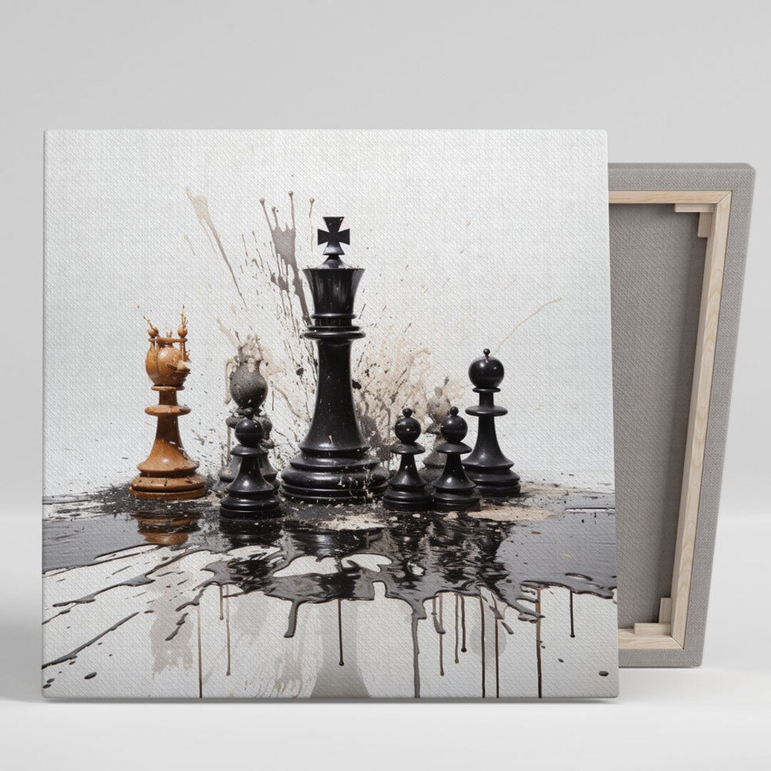 Abstract Chess Art, Canvas or Poster, Minimalistic Art, Chess Art ...