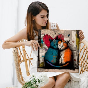 Graffiti Style Cat, Canvas or Poster, Street Art Cat , Cat Street Art ...