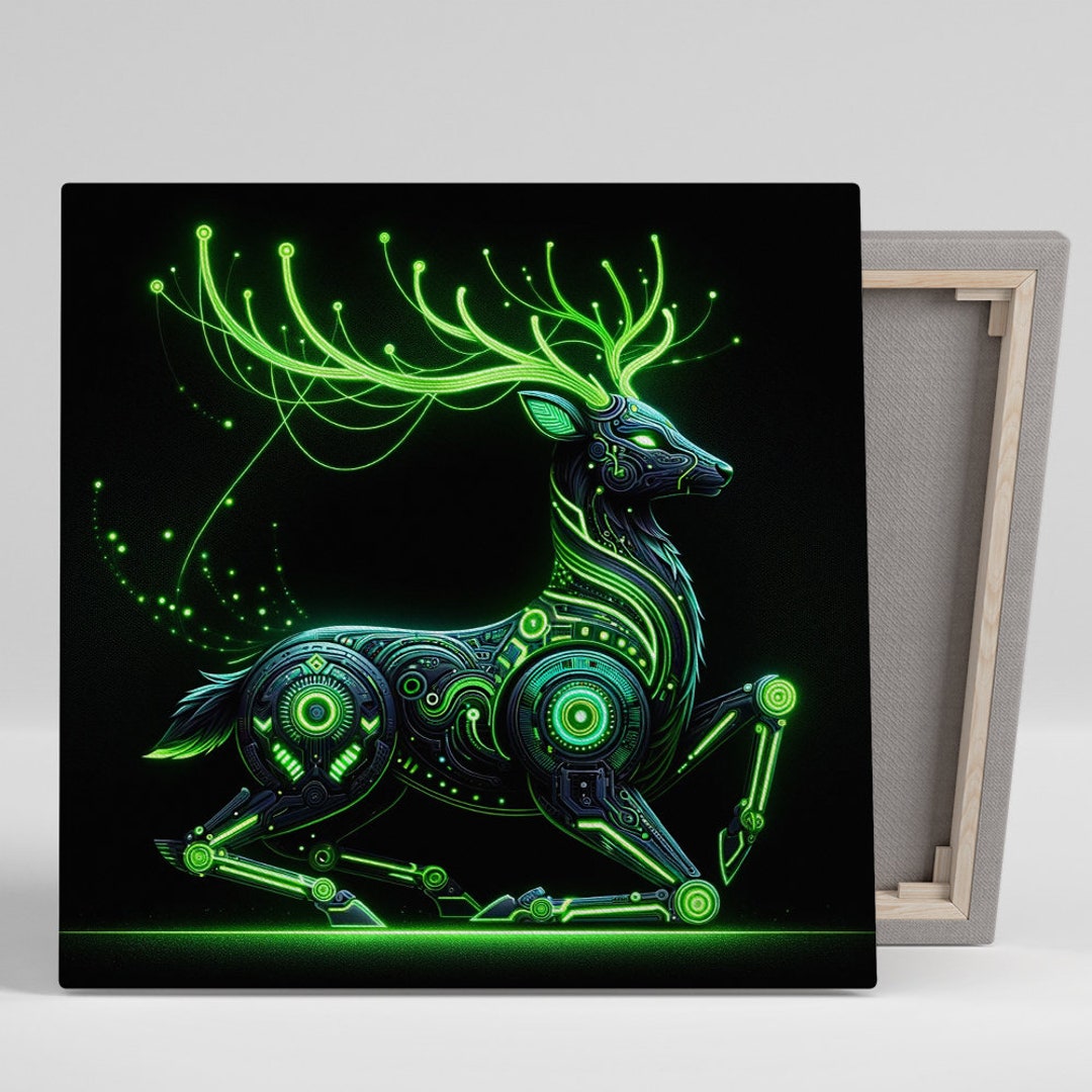 Cybernetic Forest Guardian Art, Canvas or Poster, Surrealism Decor ...