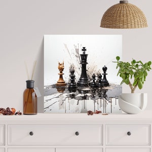 Abstract Chess Art, Canvas or Poster, Minimalistic Art, Chess Art ...