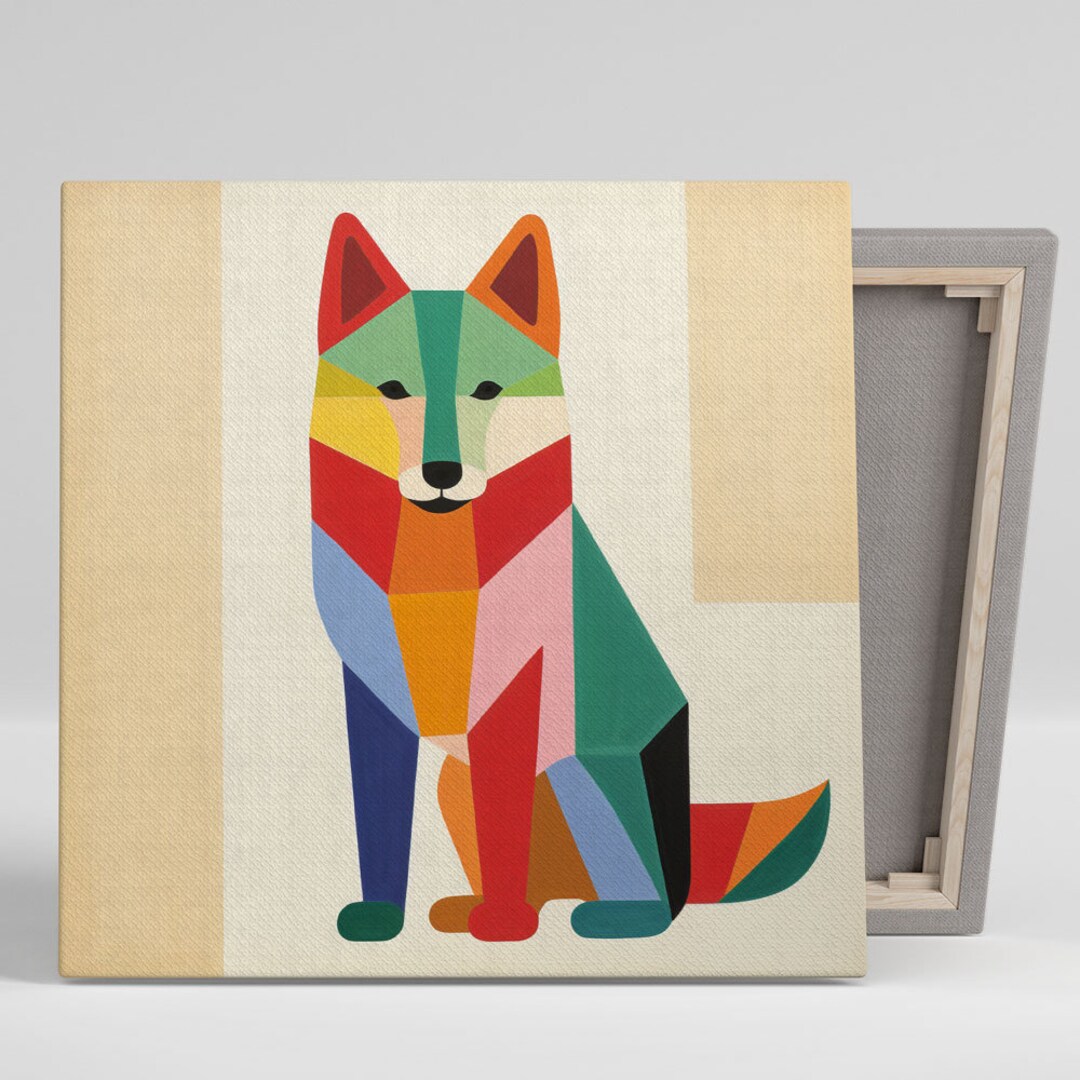 Abstract Fox Wall Art, Canvas or Poster, Living Room Decor, Modern ...