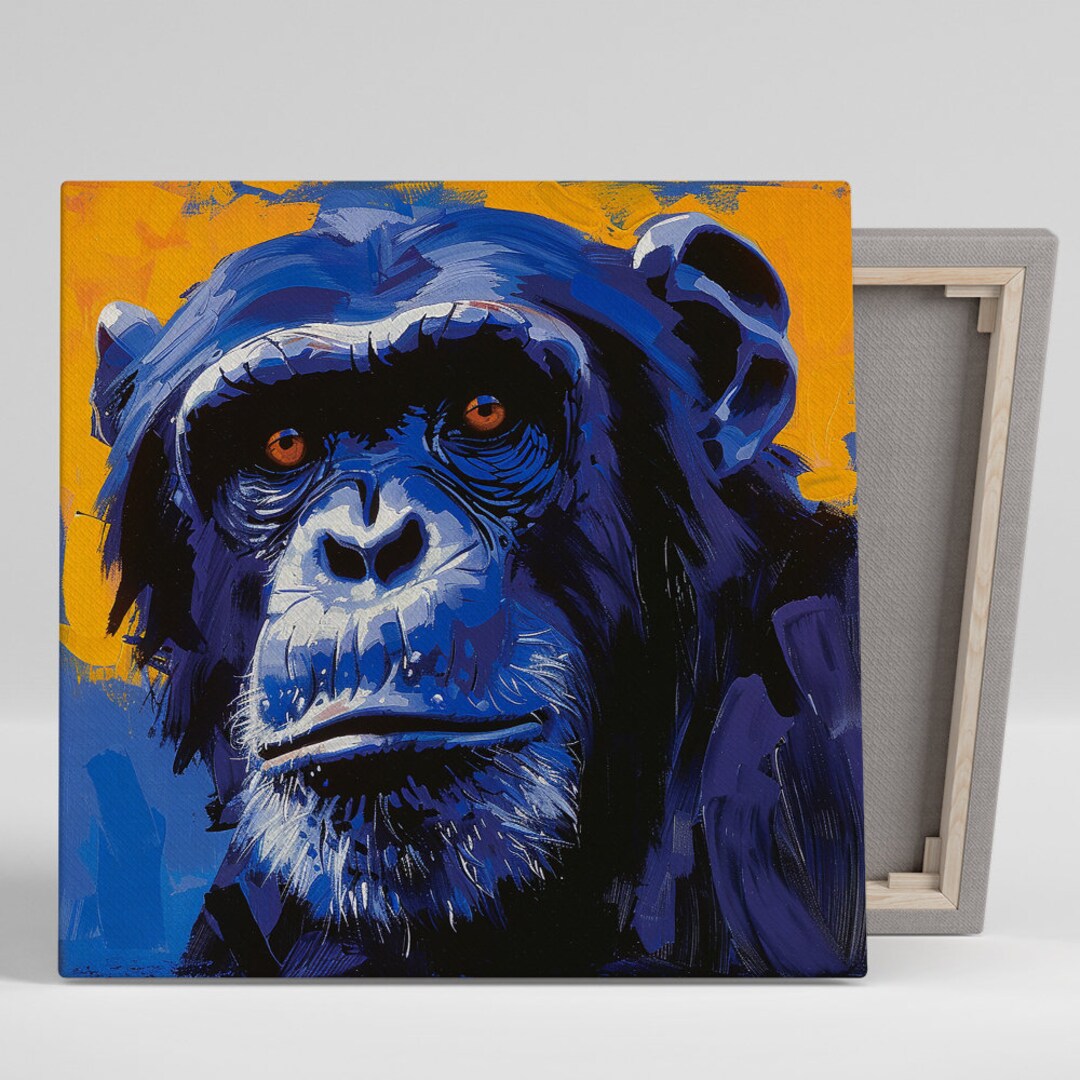 Chimpanzee Wall Art, Canvas or Poster, Contemporary Pop Art Decor ...