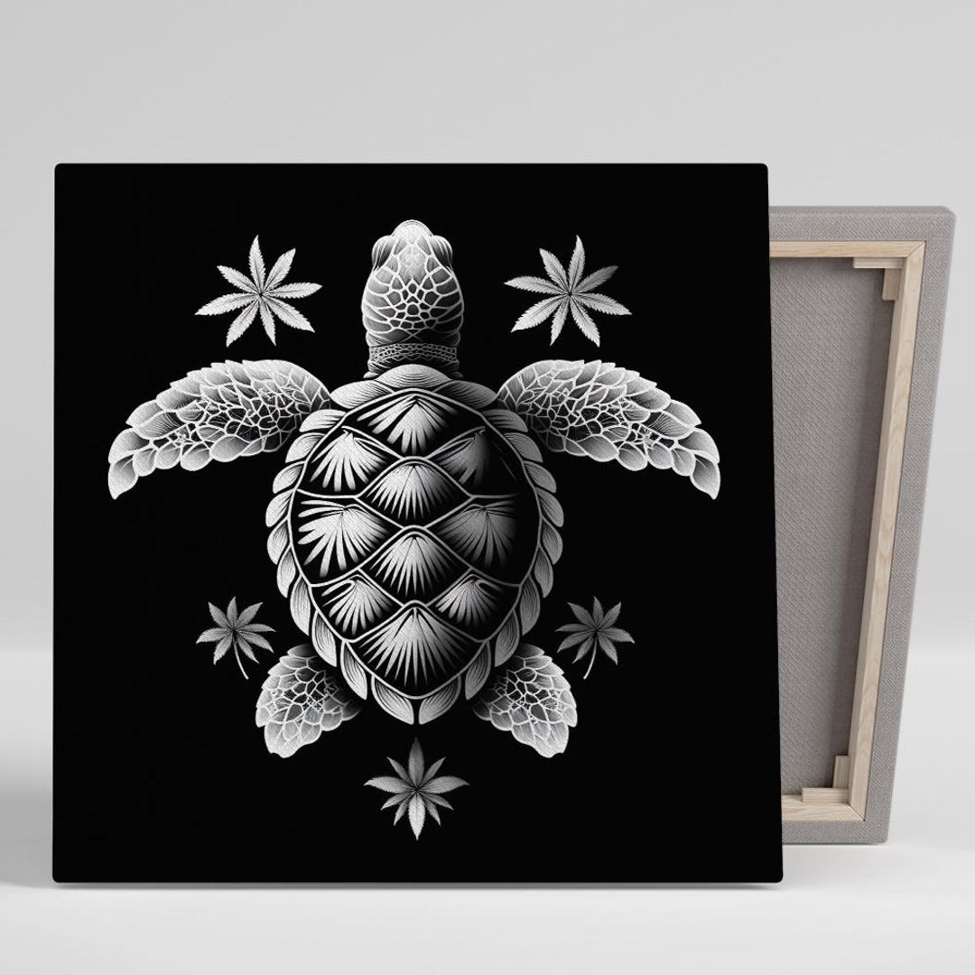 Cosmic Sea Turtle Art, Canvas or Poster, Contemporary Nature Minimalist ...