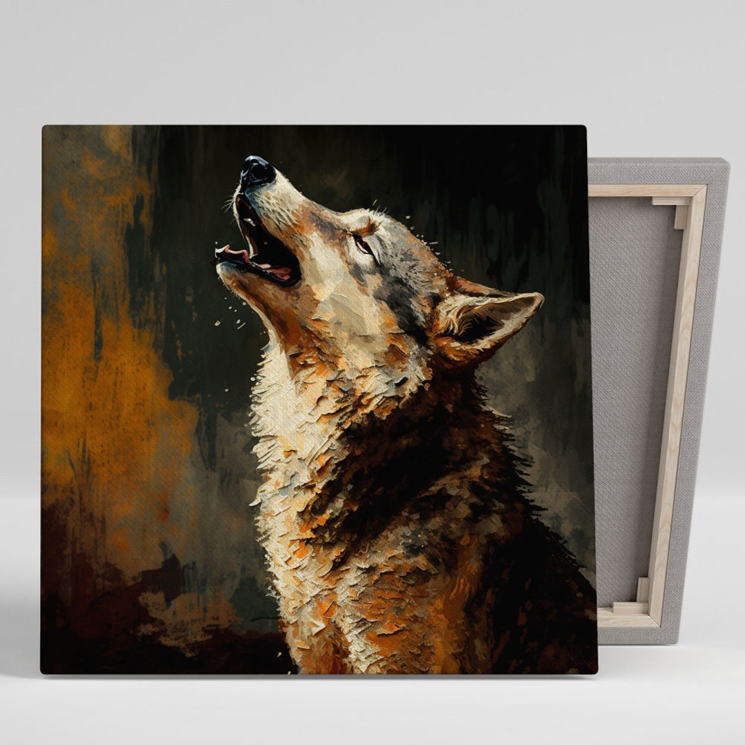 Wolf Howling Wall Decor, Canvas or Poster, Wolf Howling Art, Howling ...